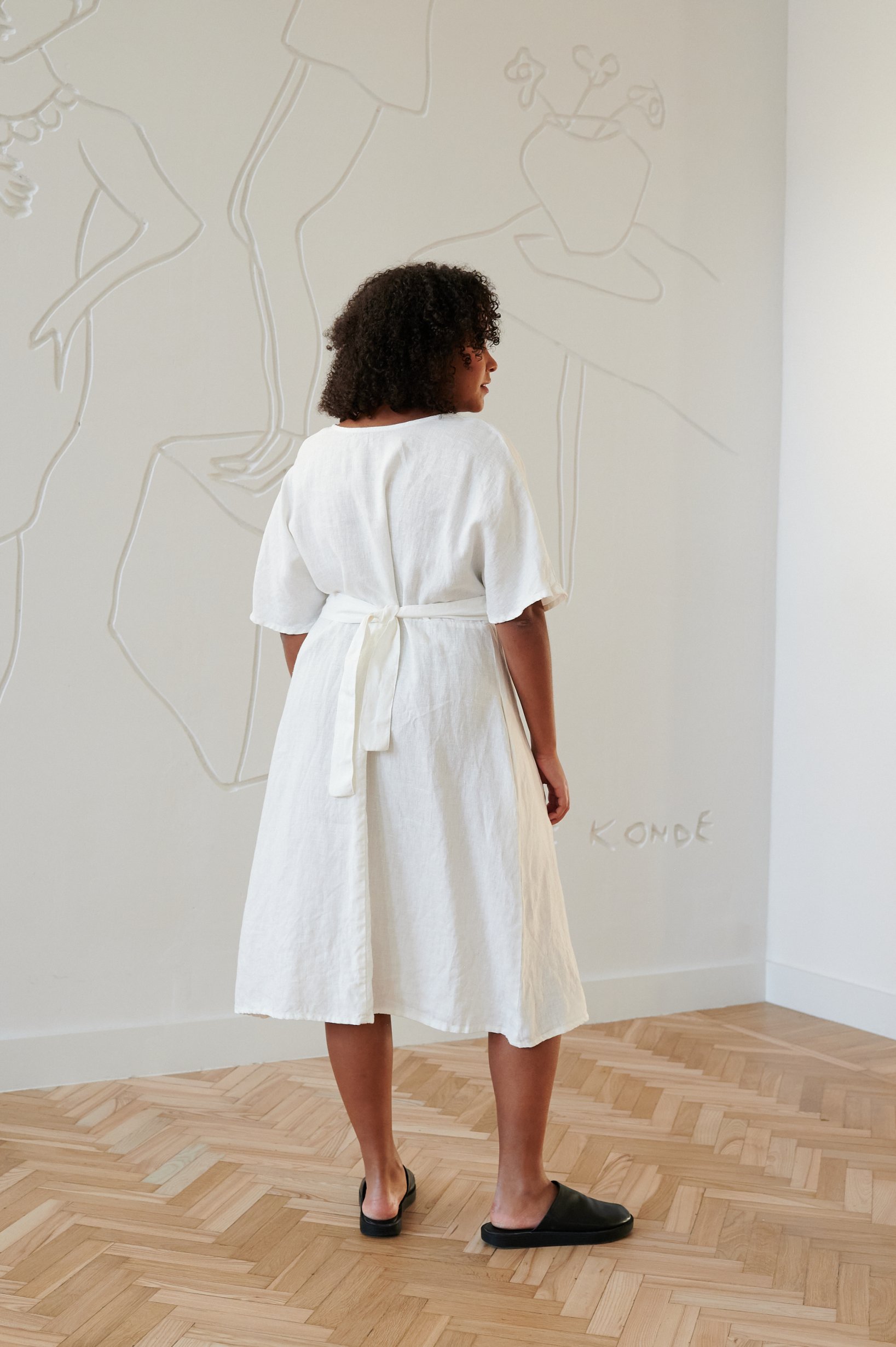 Linenfox Alex Linen Dress - Milky White | Garmentory