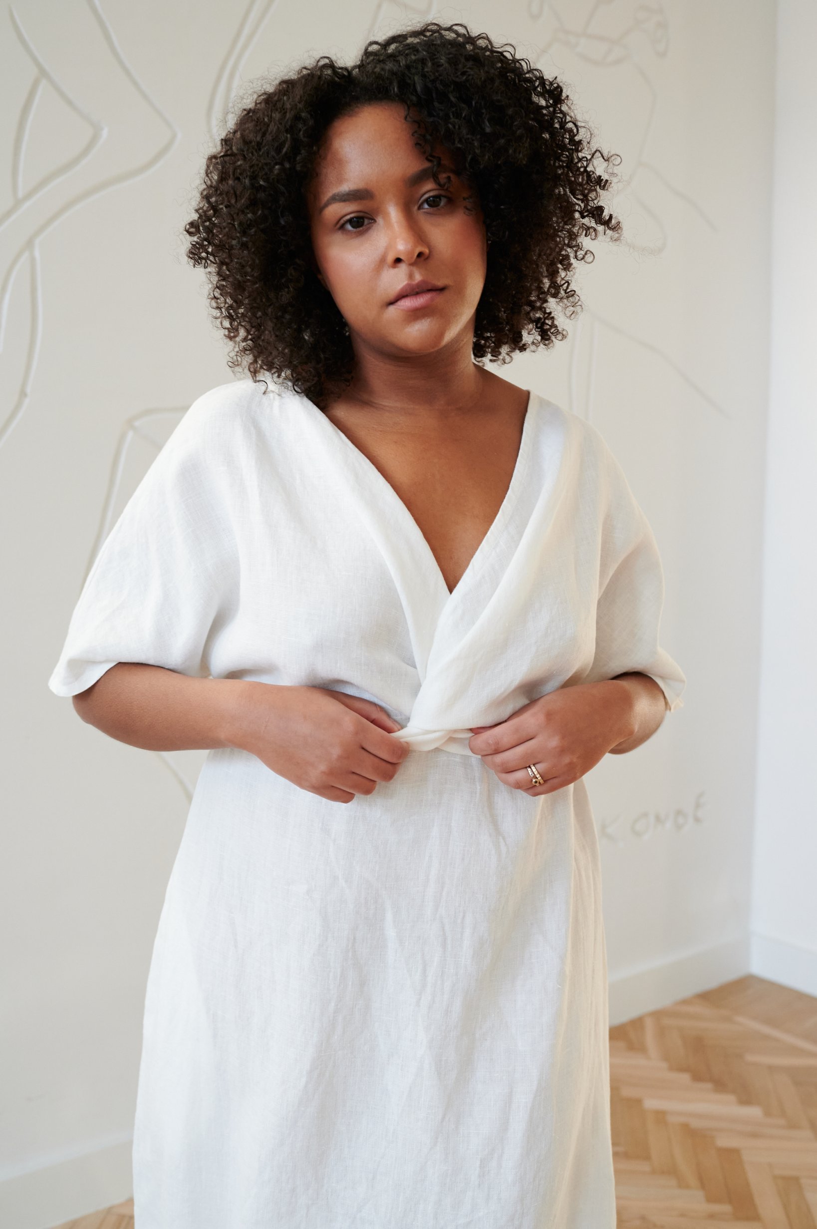 Linenfox Alex Linen Dress - Milky White | Garmentory