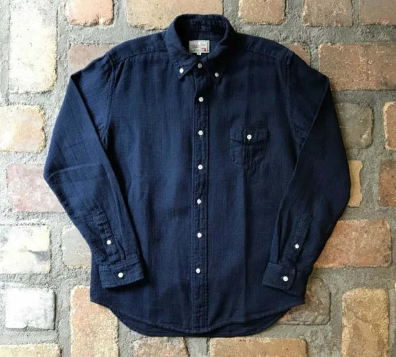 GRAPH ZERO Standard L/S Button Down Shirt - Indigo | Garmentory