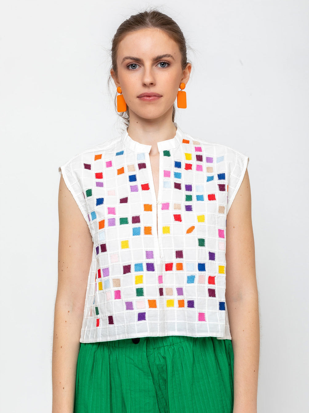 MII COLLECTIONS Gaia Hand Embroidered Top | Garmentory