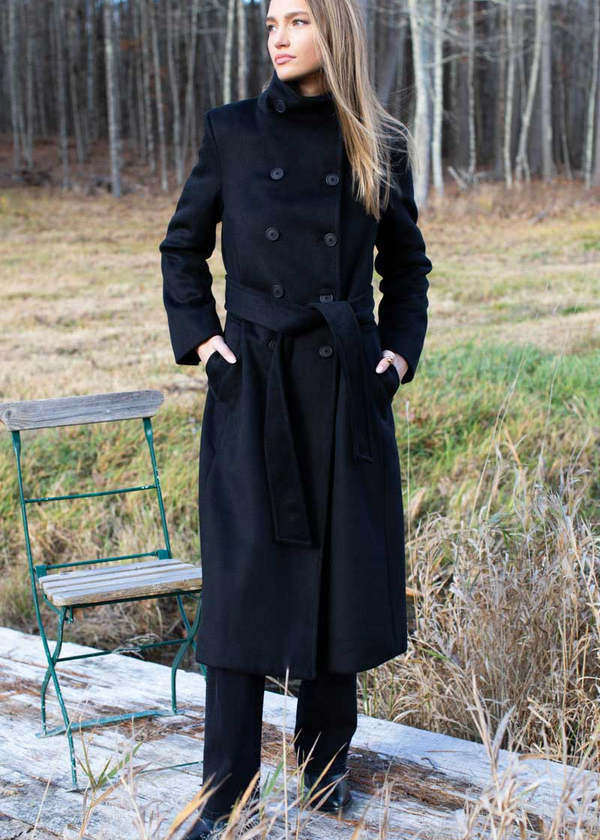 Mabel and Moss Double Button Coat - Black | Garmentory