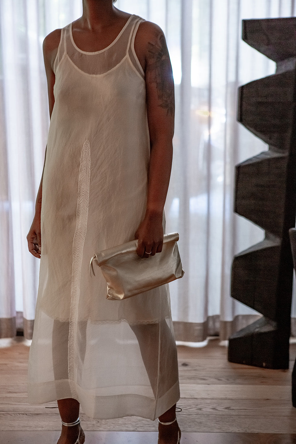 Erica Tanov Gamine Embroidered Silk Organza Dress - Ivory | Garmentory