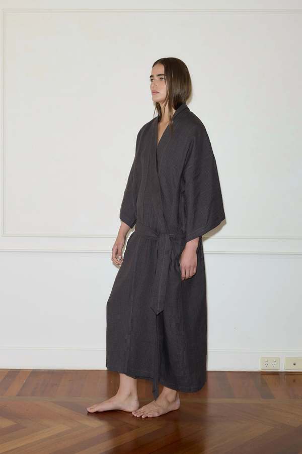 Deiji Studios 02 Robe - Slate Check | Garmentory