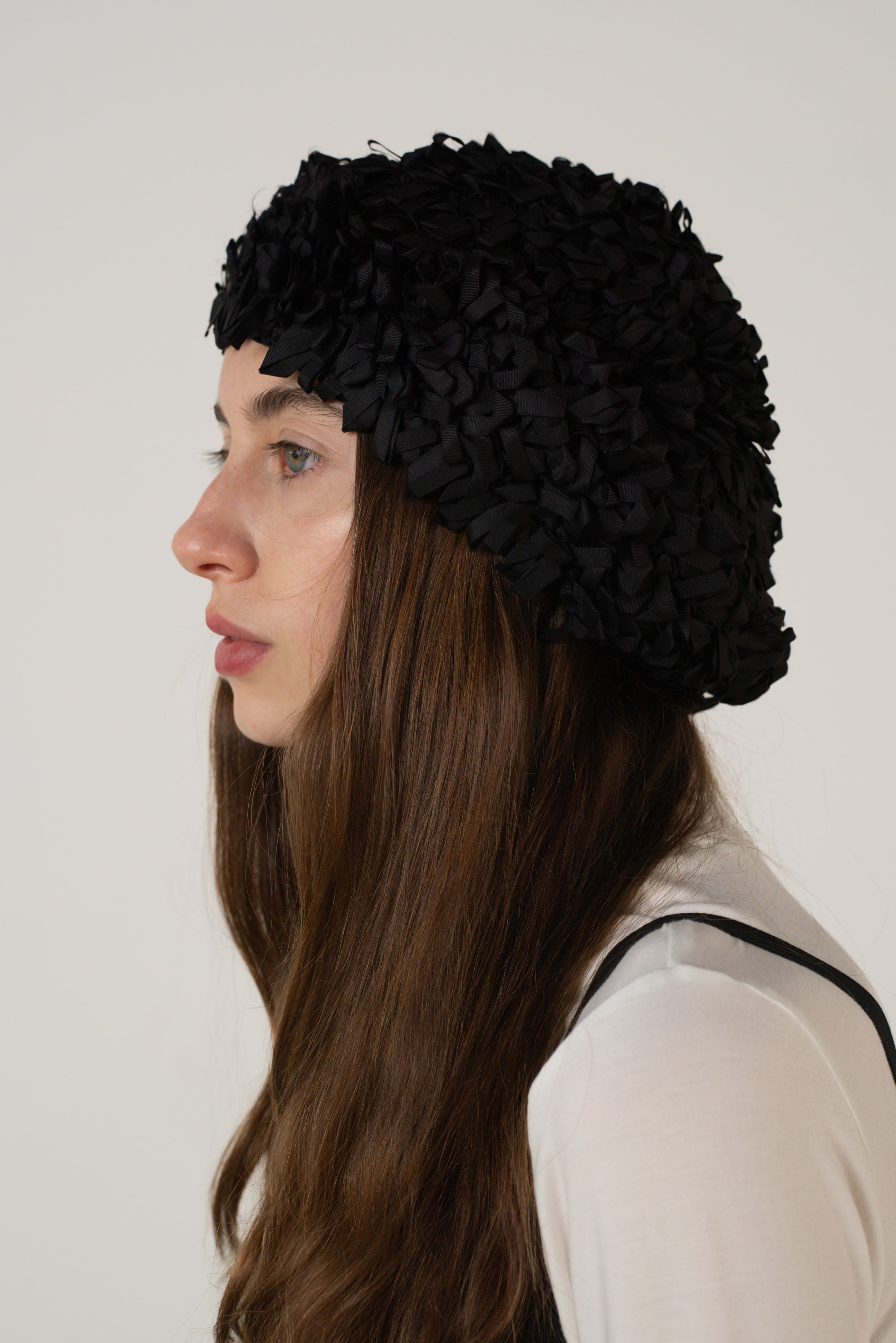 Vintage Woven Ribbon Beret - Black | Garmentory