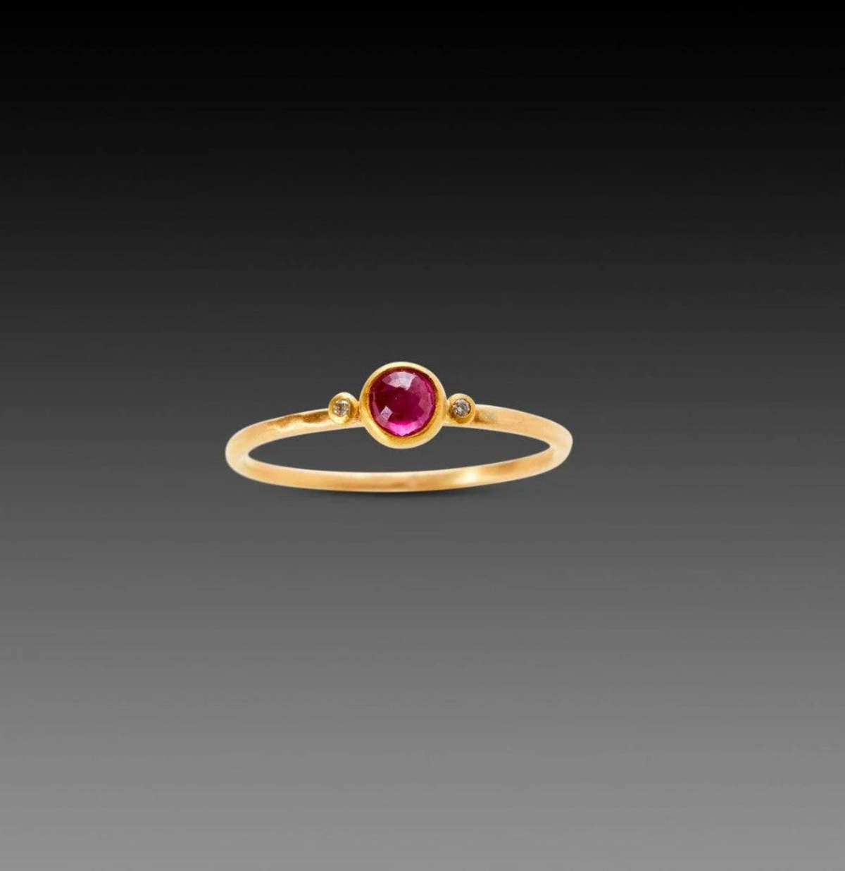 Ananda Khalsa Rosecut Tiny Ruby Ring - Gold | Garmentory