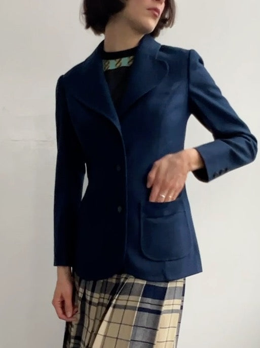 Vintage 60s Young Pendleton Wool Blazer - Navy | Garmentory