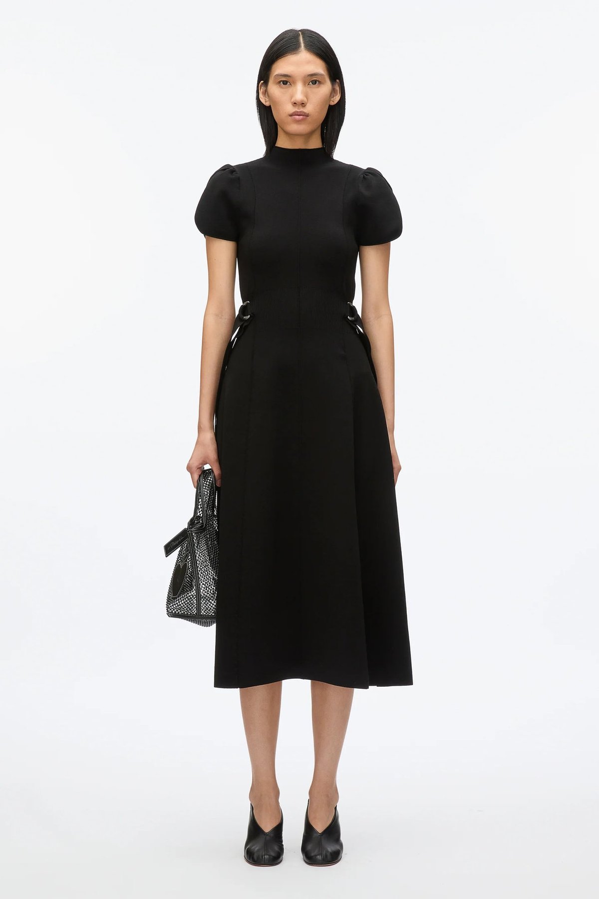 3.1 Phillip Lim Compact Rib Tulip Dress - Black | Garmentory