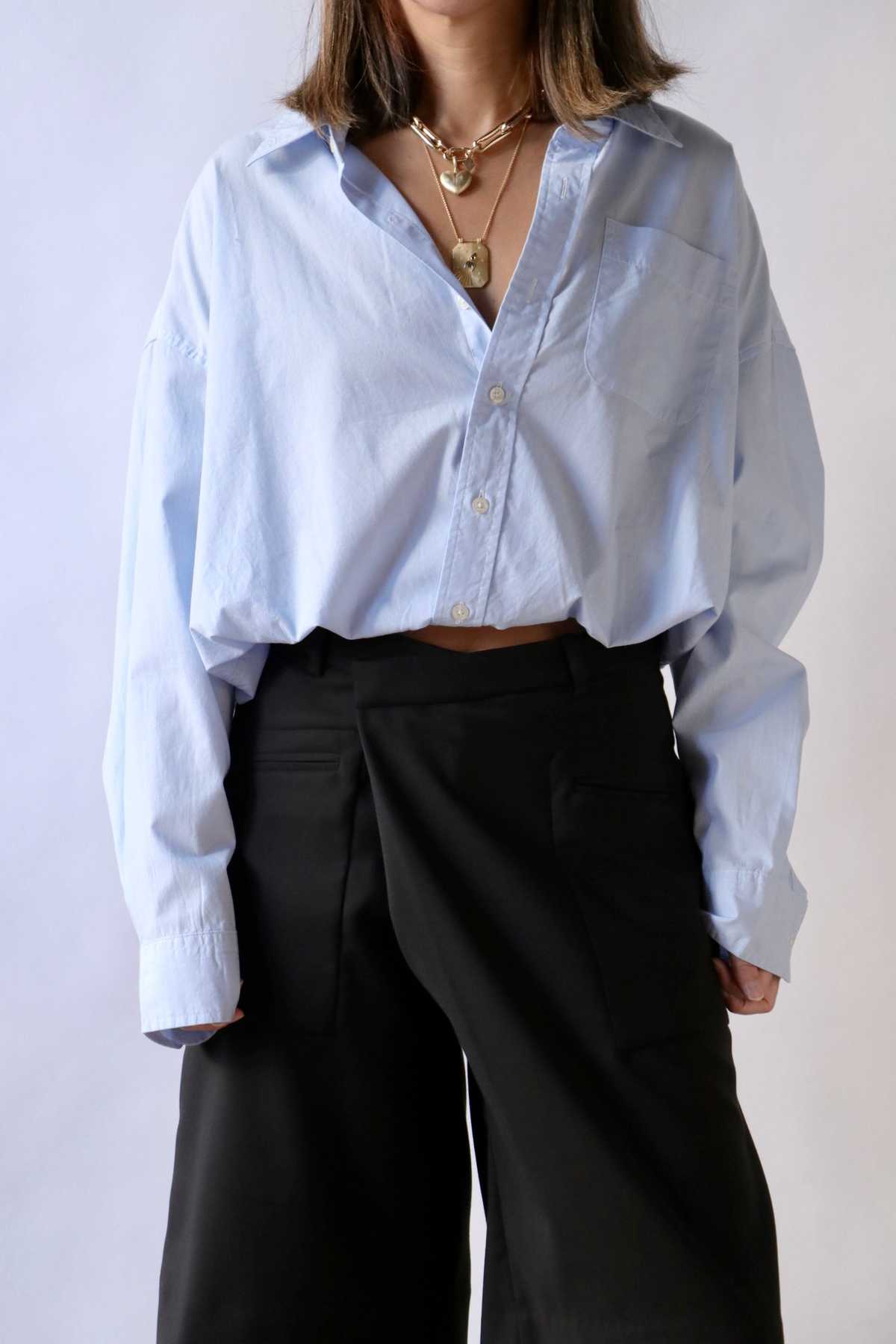 R13 Crossover Bubble Shirt - Light Blue | Garmentory