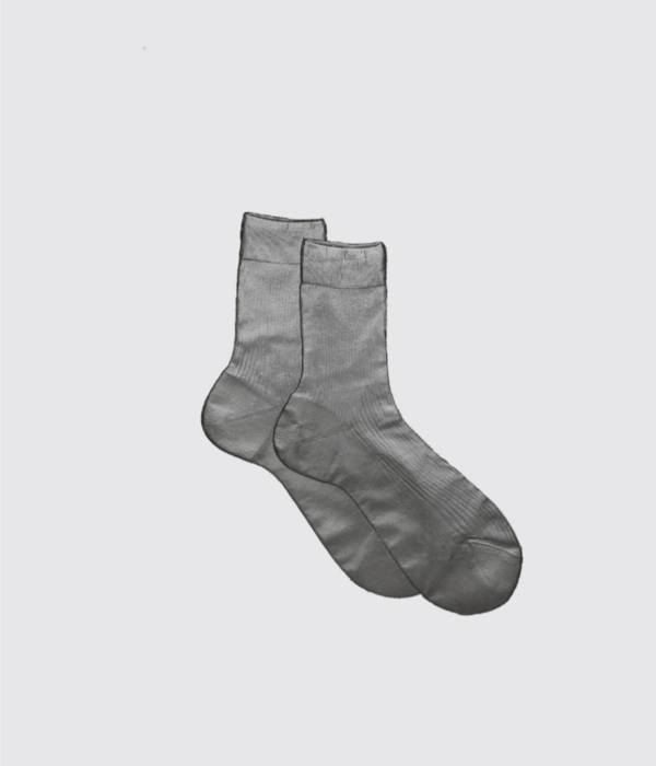 Maria La Rosa One Rib Laminated Metallic Sock - Fumo | Garmentory