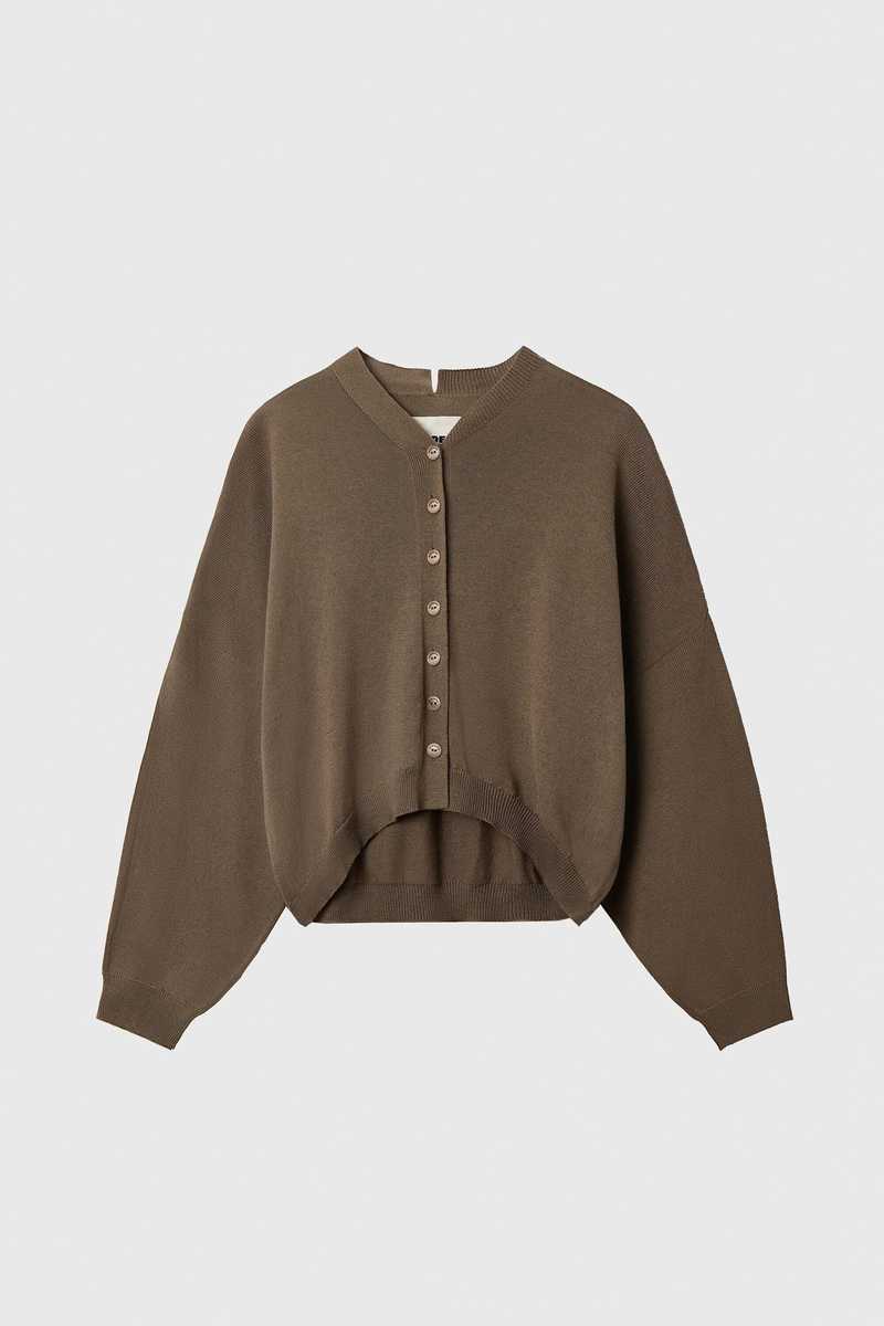 Cordera Cotton & Cashmere Cardigan - Taupe | Garmentory