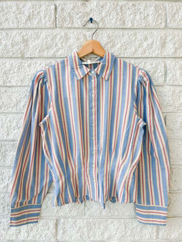 The Great. The Honor Top - Blue Frontier Stripe | Garmentory