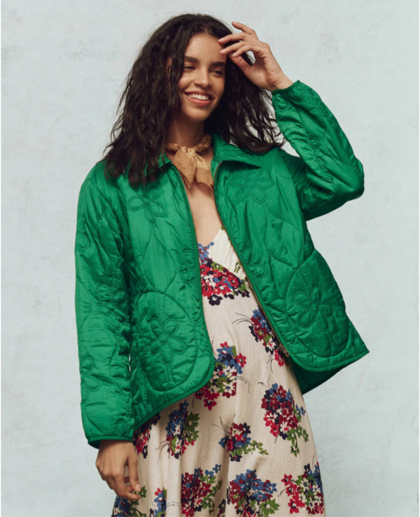 The Great. Daisy Quilted Jacket - Dill | Garmentory