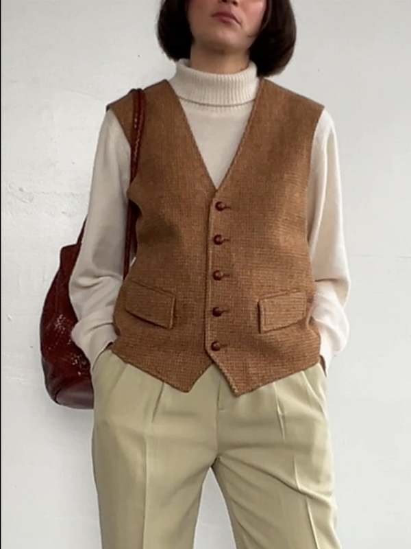 Harris Tweed Vest - Tawny | Garmentory