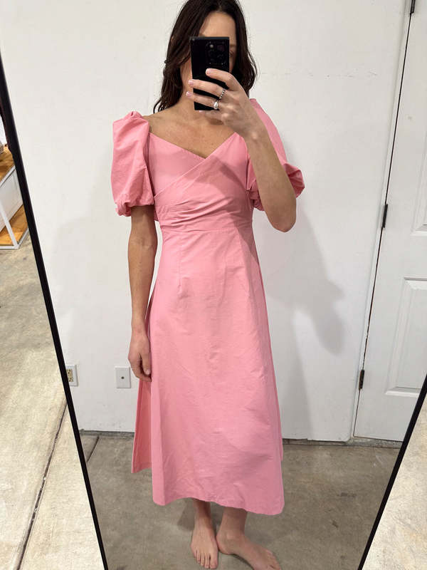 Ali Golden Cross Front Dress - Pink | Garmentory