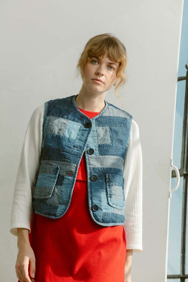 Carleen Reversible Vest - Log Cabin | Garmentory