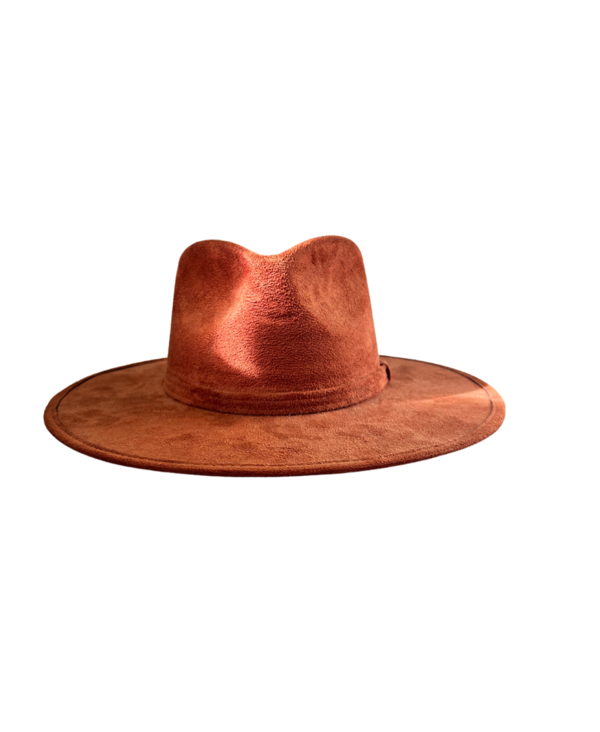 My Store Suede Flat Brim Hat - Brick | Garmentory