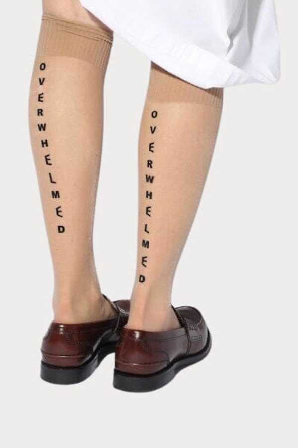 Maria La Rosa Overwhelmed Sock - Nude x Black | Garmentory