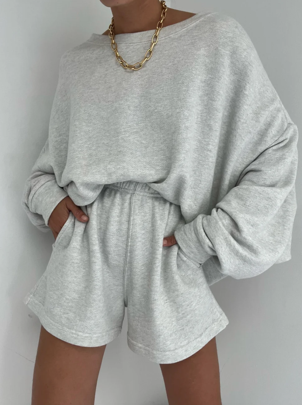 NA NIN Margot Cropped Sweatshirt - Dove | Garmentory
