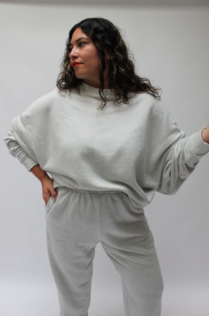 NA NIN Margot Cropped Sweatshirt - Dove | Garmentory