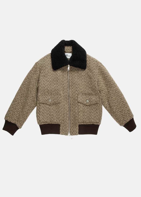 Self-Portrait Brown Herringbone Jacket | Garmentory