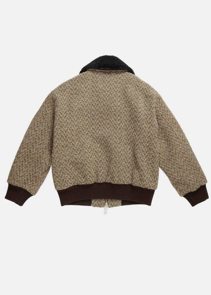 Self-Portrait Brown Herringbone Jacket | Garmentory