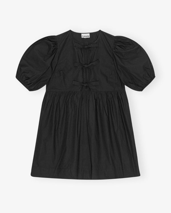 COTTON POPLIN TIE STRING MINI DRESS | Garmentory
