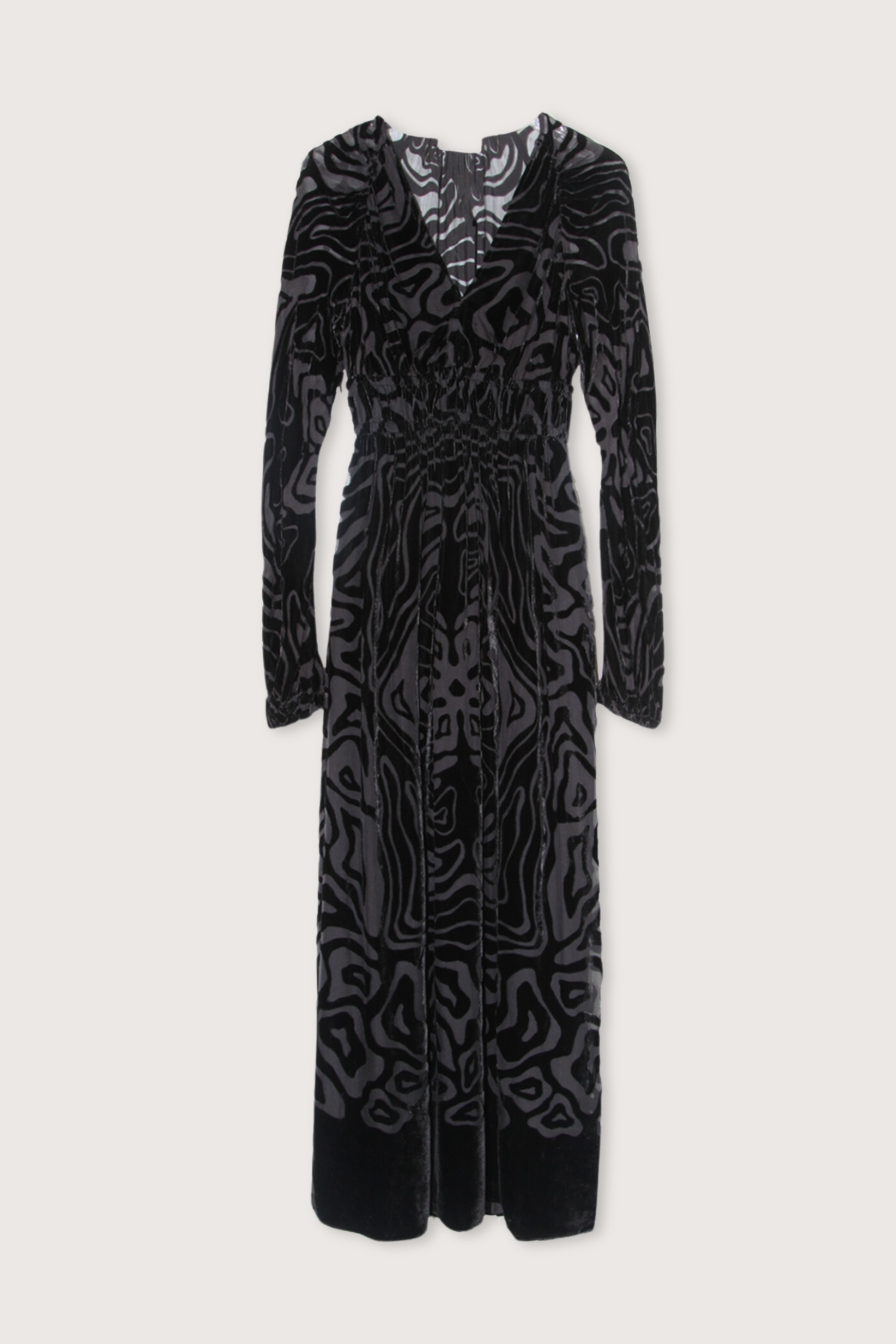 Ulla Johnson Elora Burnout Velvet L/S Dress - Noir | Garmentory