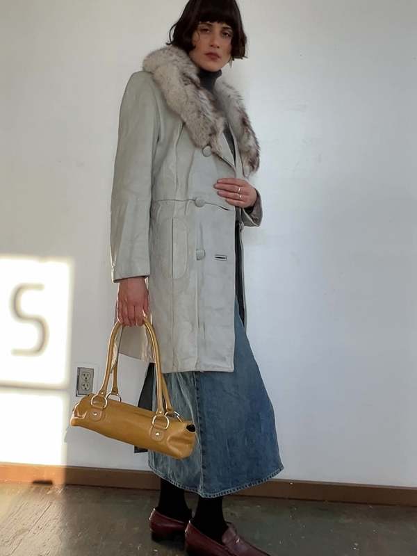 Vintage Leather Penny Lane Jacket - Gray | Garmentory