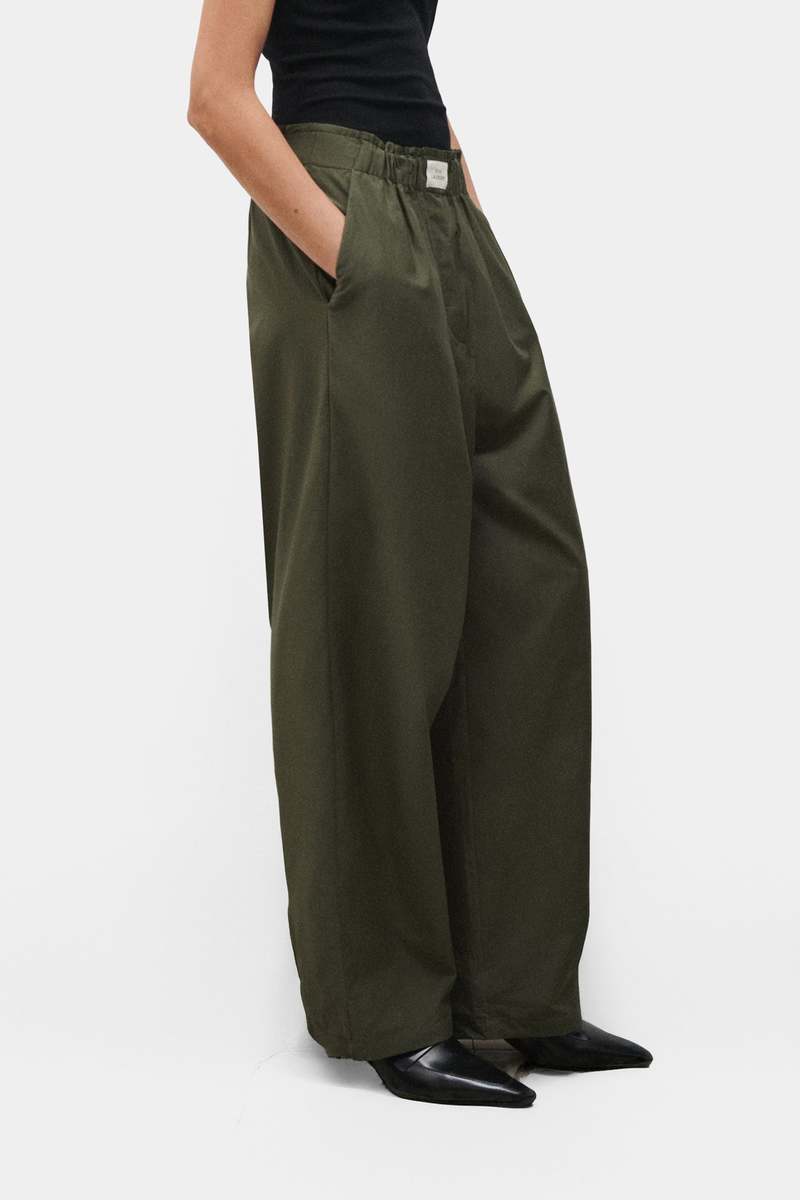 Silk Laundry Cotton Silk Paper Bag Pants - Pine | Garmentory