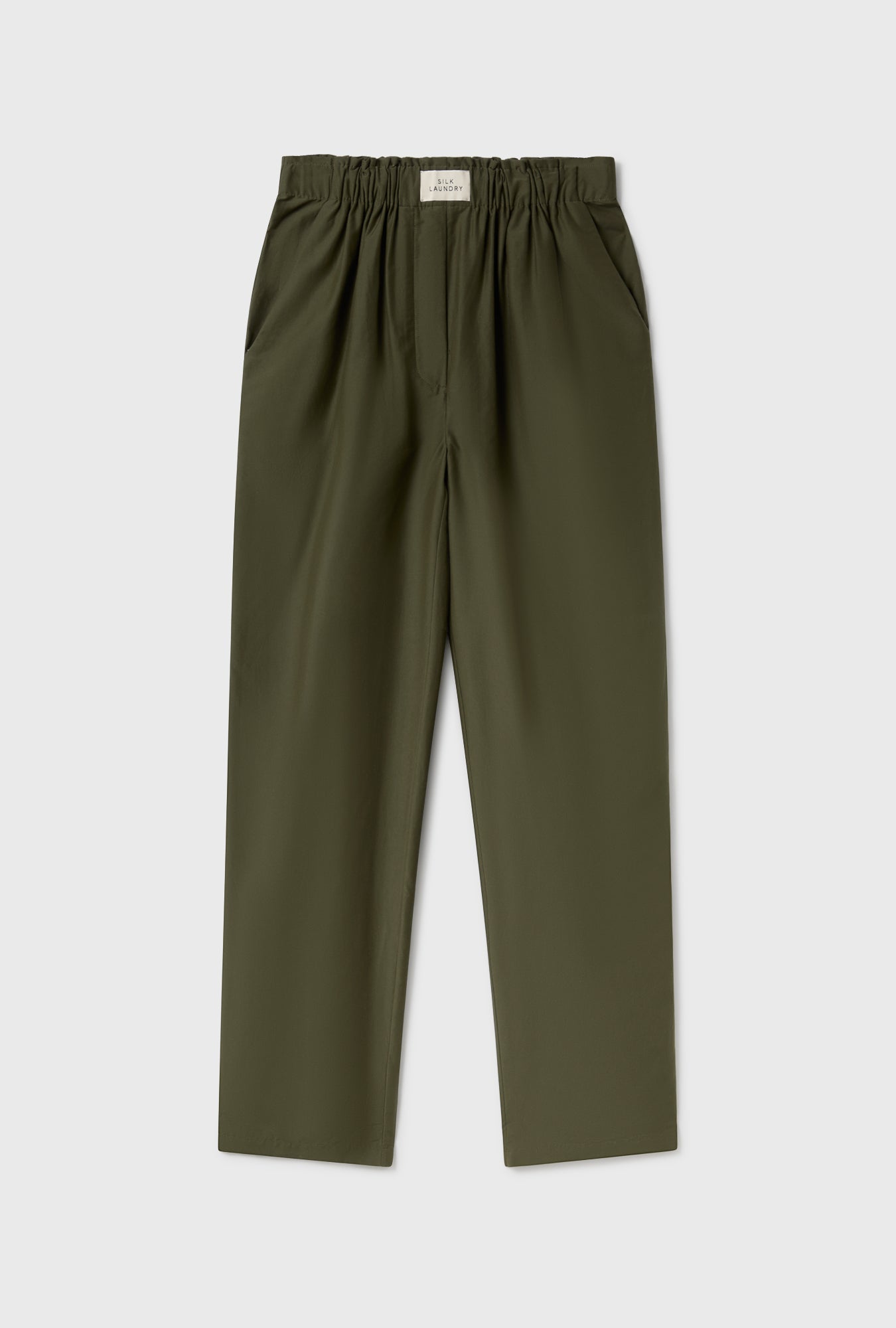 Silk Laundry Cotton Silk Paper Bag Pants - Pine | Garmentory