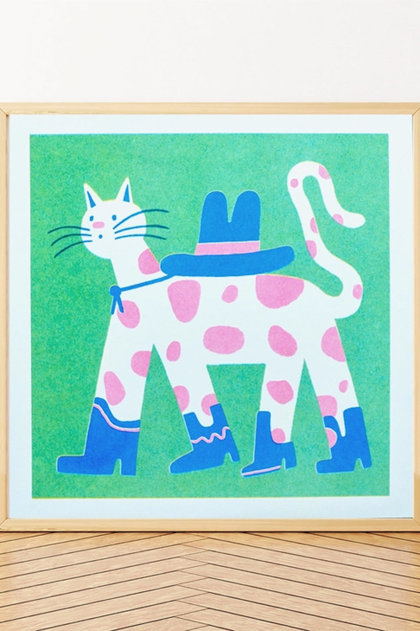 Lauren Morsley Cowboy Cat Risograph Print | Garmentory
