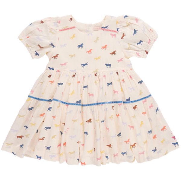KIDS Pink Chicken Girls Charlie Dress - Multi Tiny Horses | Garmentory