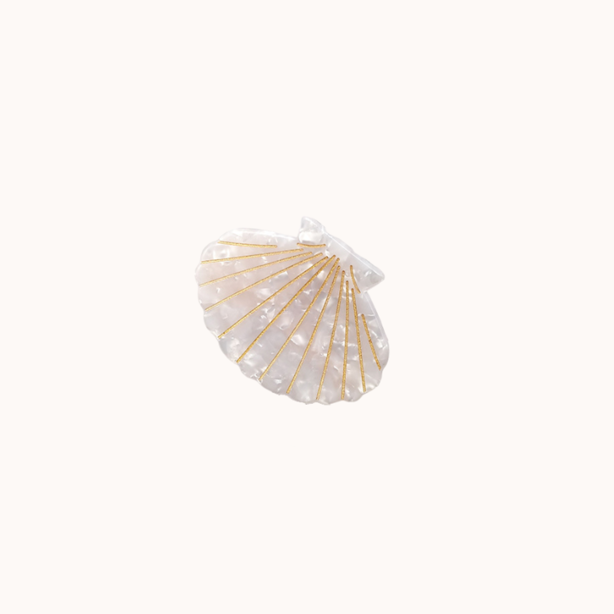Solar Eclipse Mermaid Shell Hand-Painted Hair Claw Clip - Pearl | Garmentory