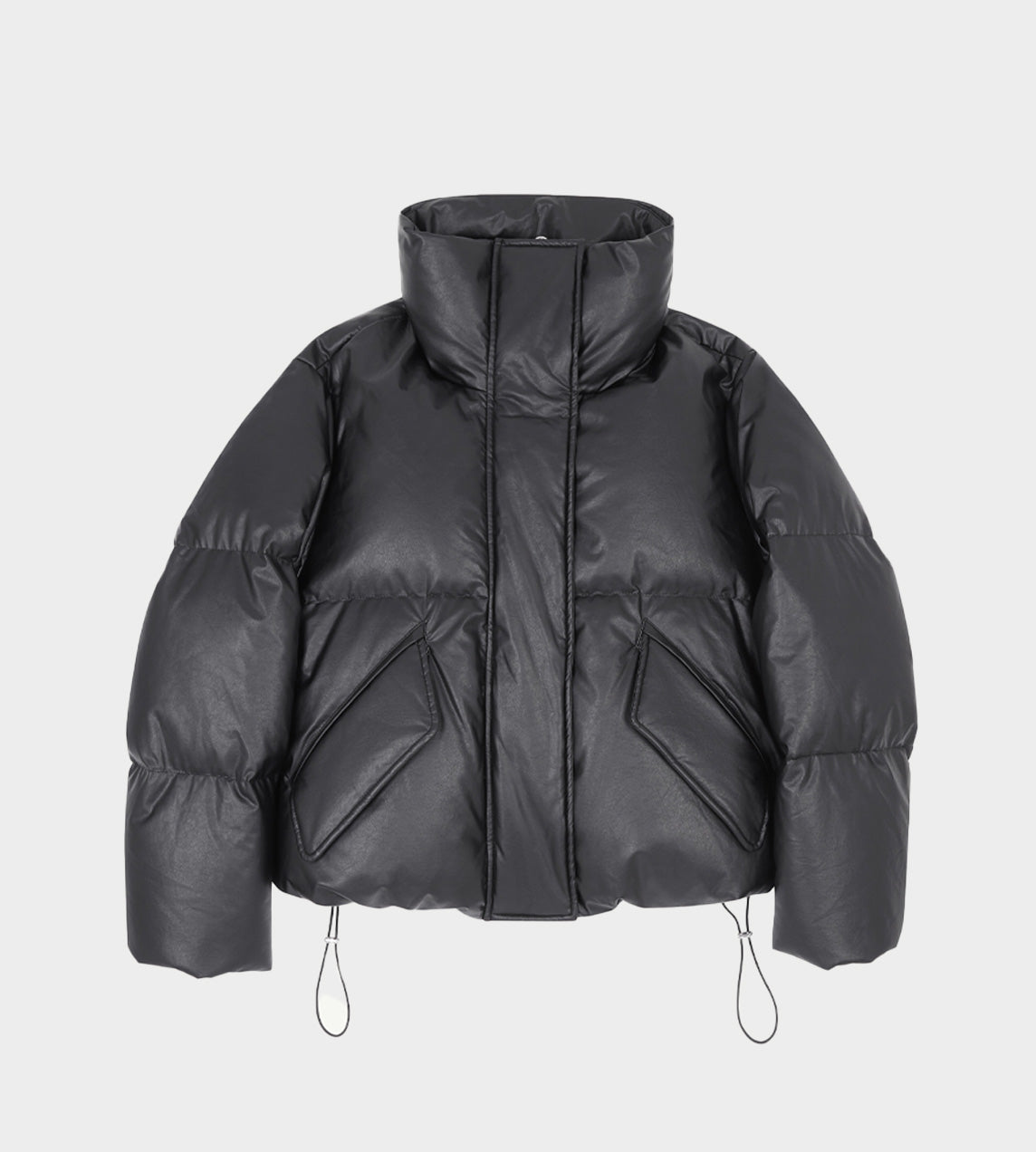 MM6 Maison Margiela Signature Cropped Puffer - Black | Garmentory