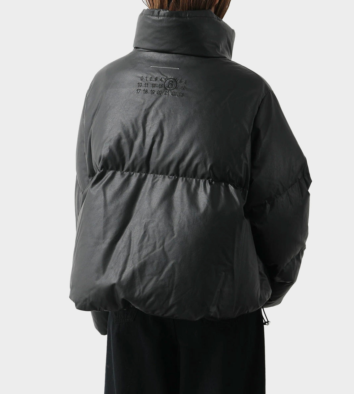 MM6 Maison Margiela Signature Cropped Puffer - Black | Garmentory