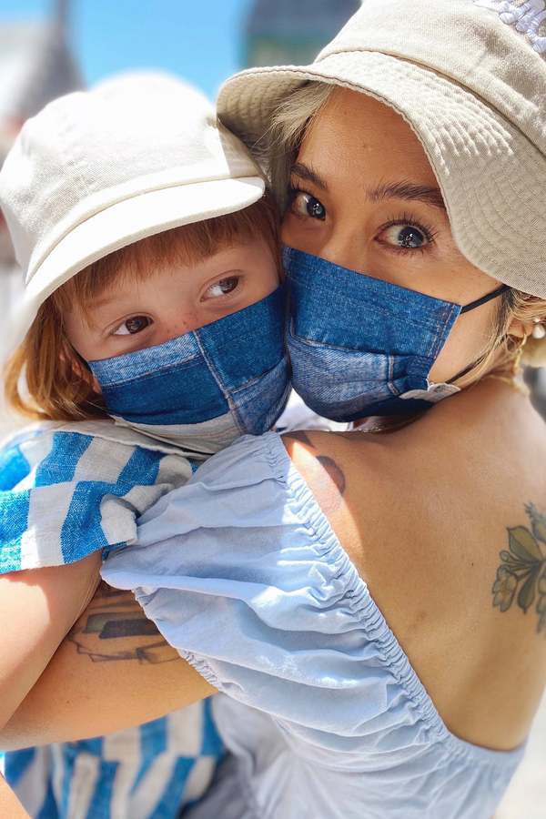 barrière Denim Patchwork Mask - Kids' Size - 10-Pack | Garmentory