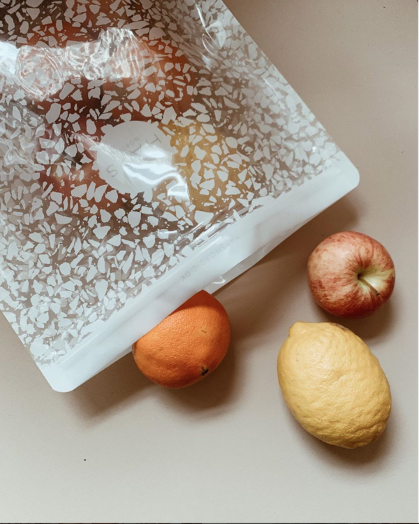 Haps Nordic Transparent Terrazzo Large Reusable Snack Bags 3-Pack ...