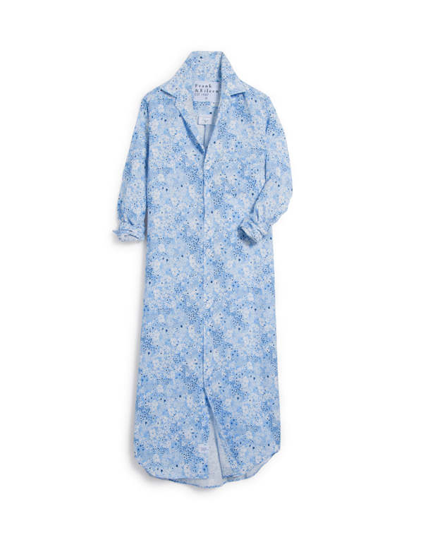 Frank & Eileen Rory Maxi Shirtdress - Blue Floral | Garmentory