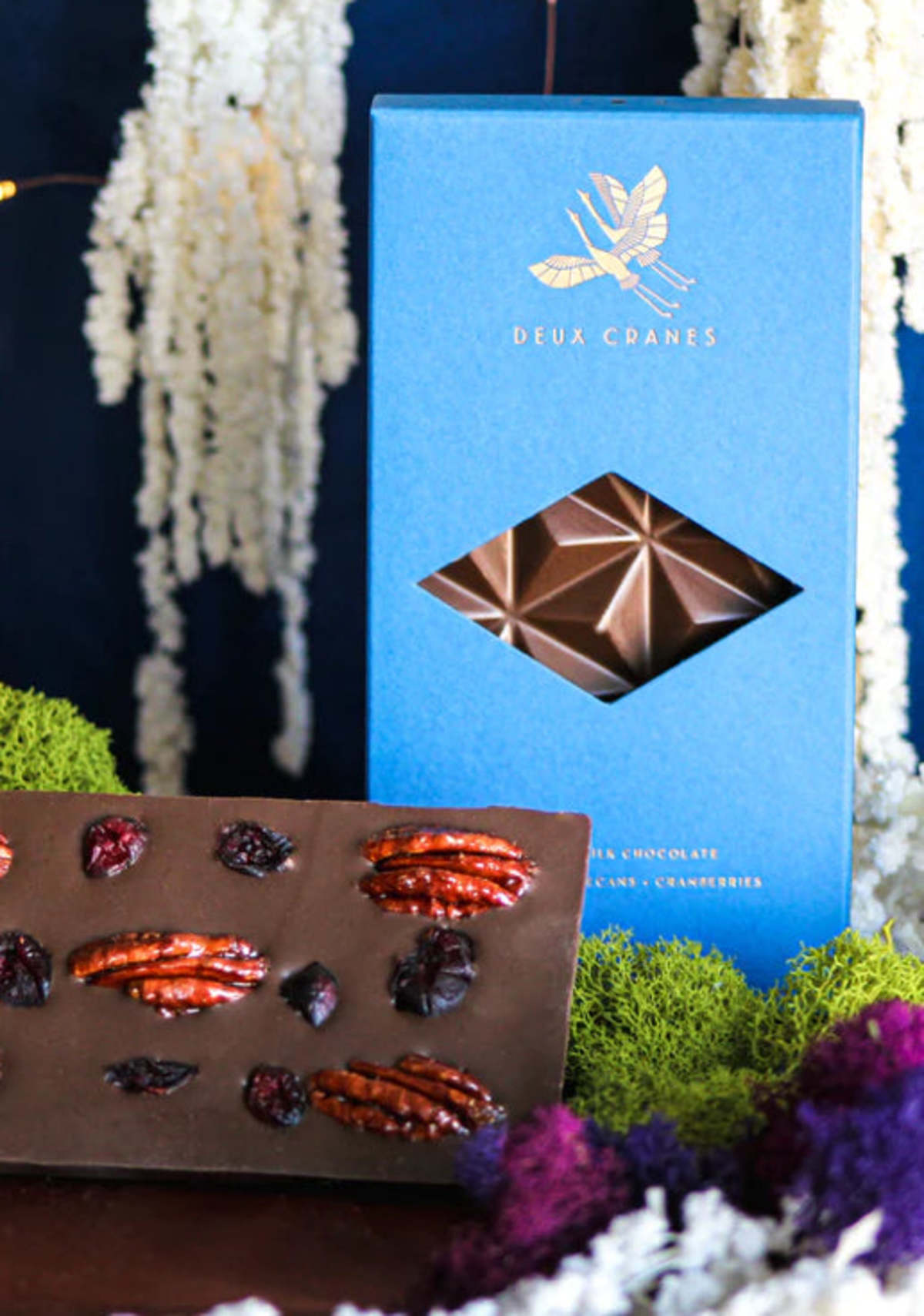 Deux Cranes Hjicha Milk Chocolate with Kokut Pecans and Cranberries ...