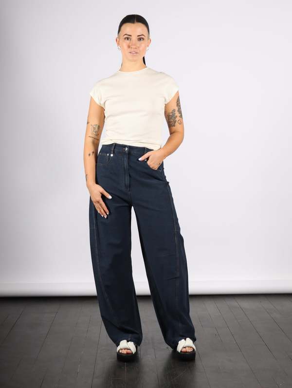 Tibi Indigo Barre Denim Knit Sid Jean - Indigo | Garmentory