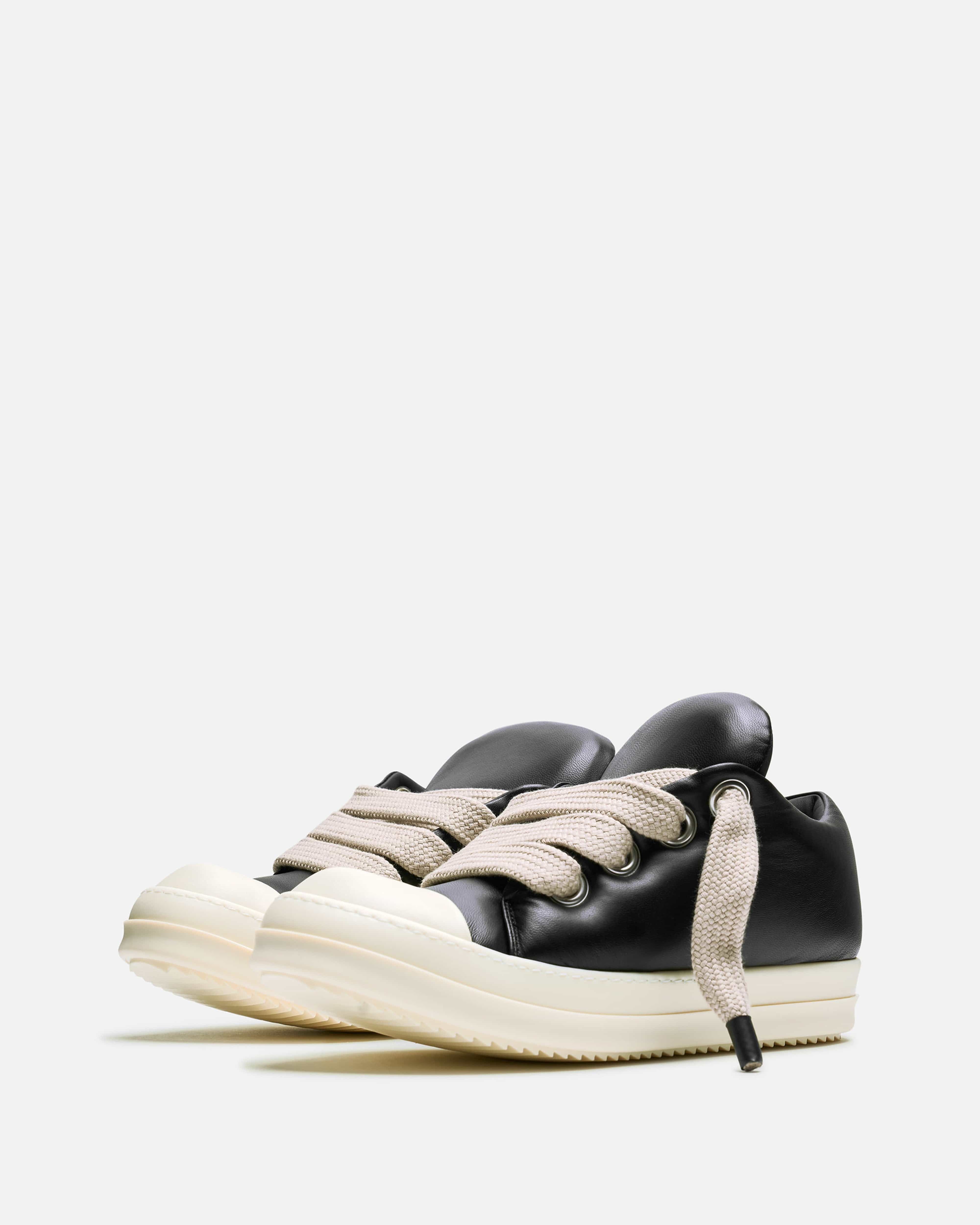 Rick Owens Jumbo Lace Low Sneaks - Black/Milk | Garmentory