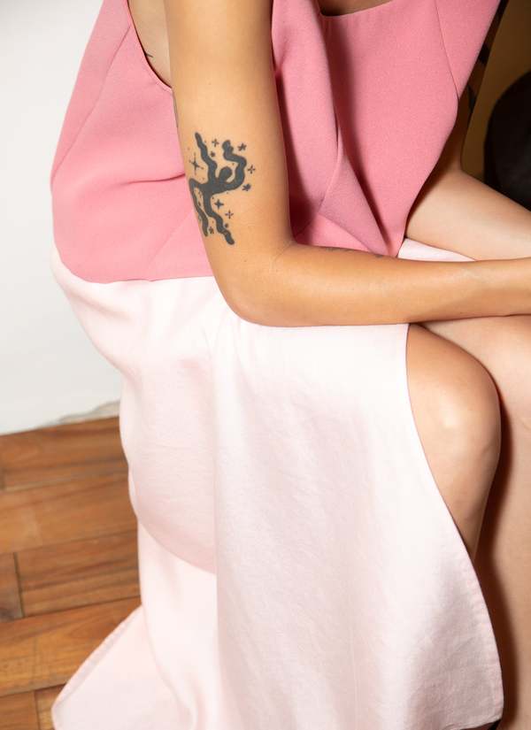 KAAREM Sharp High Side Slit Pocket Skort w/ Elastic - Light Pink ...