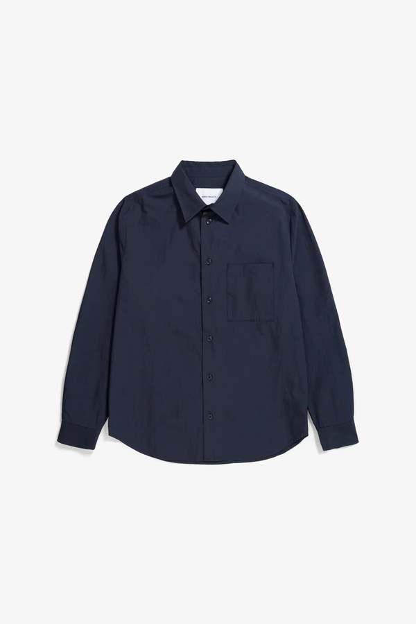 Norse Projects Algot Twill Shirt - Black/Dark Navy | Garmentory