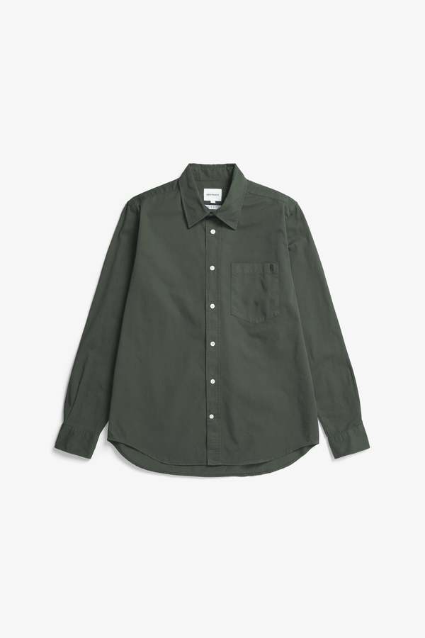 Norse Projects Algot Twill Shirt - Black Olive | Garmentory