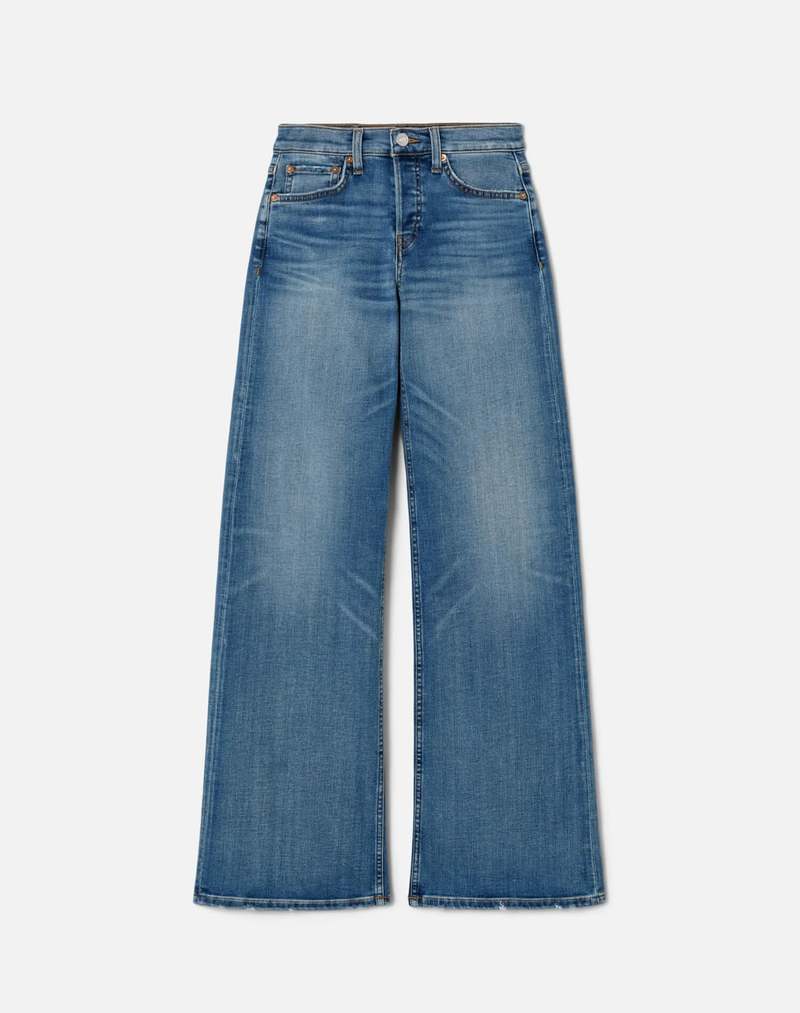 RE/DONE Mid Rise Wide Leg - Blasted | Garmentory