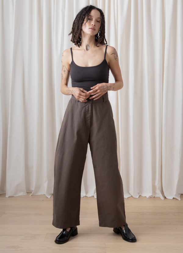 Ali Golden Barrel Pant - Dark Taupe | Garmentory