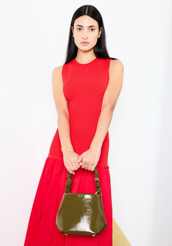 Ganni Bou Bucket Bag - Metallic Olive | Garmentory