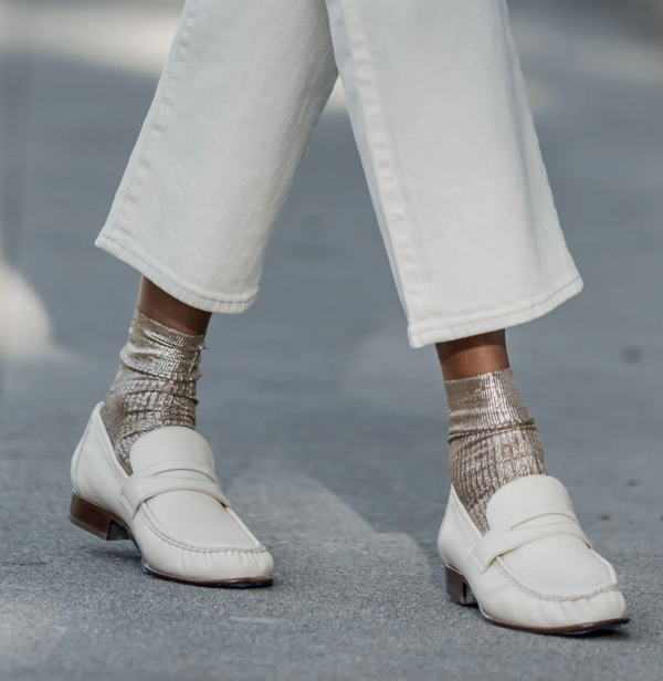 Maria La Rosa Metallic Ribbed Socks | Garmentory