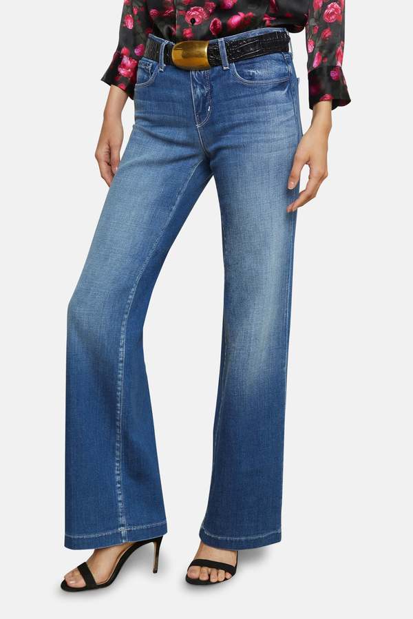 L'agence Joanne Low-Rise Wide-Leg Jean - Faded Medium Blue | Garmentory