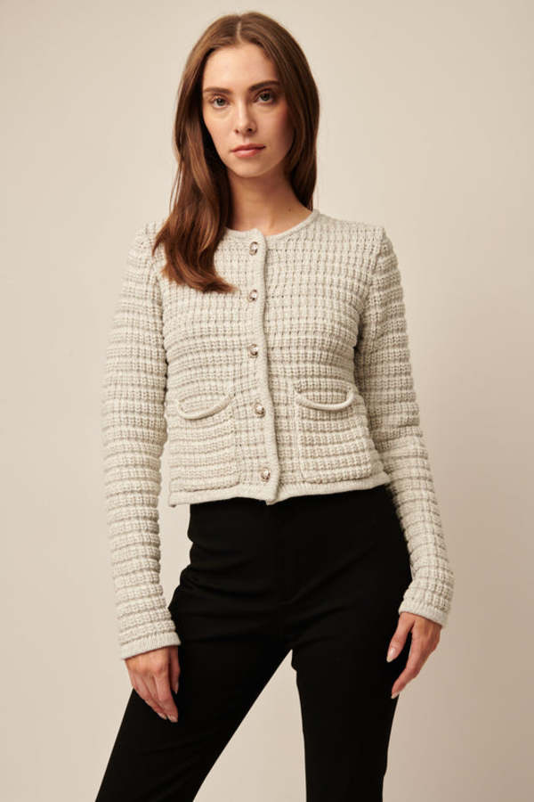 Line the Label Luna Cardigan - Nickel | Garmentory